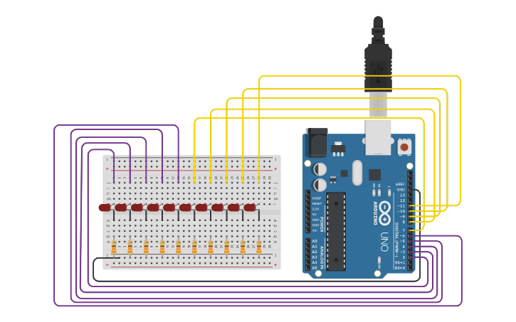Circuit design Comunicación serial 4 | Tinkercad