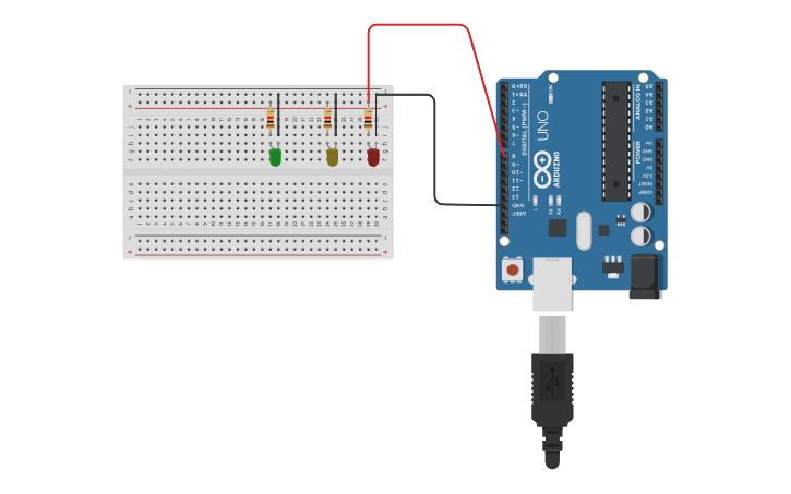 Circuit design programando leds con arduino | Tinkercad
