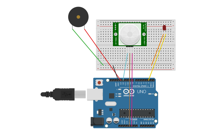 Circuit design PIR 62704519 | Tinkercad