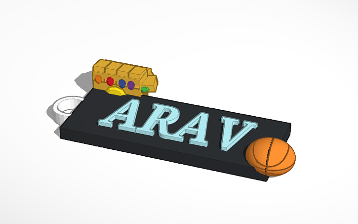 3D design KEYRING 1 - Tinkercad