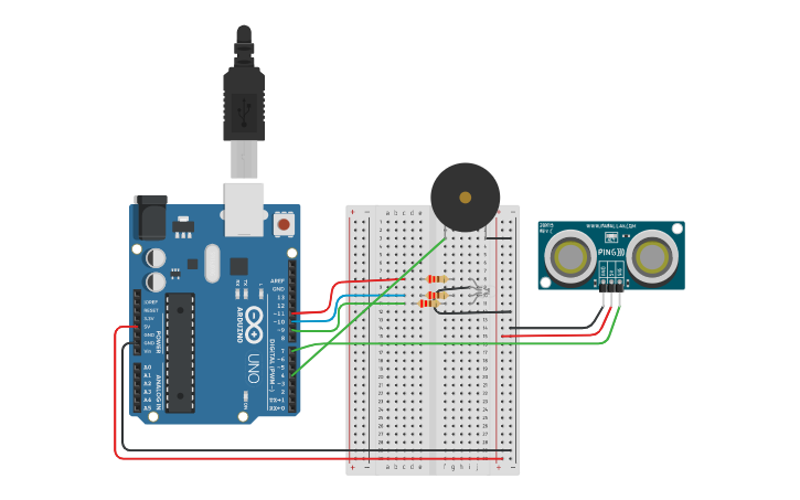 Circuit Design Obstacle Detection Tinkercad