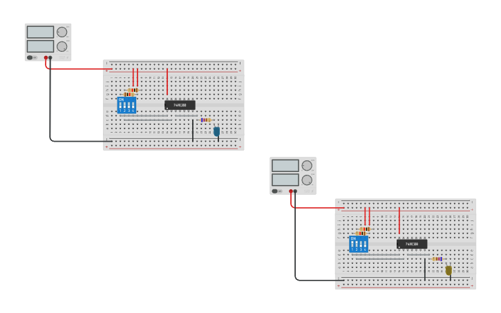 Circuit design Circuiti AND NAND | Tinkercad