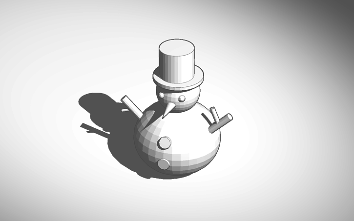3D design snowman - Tinkercad
