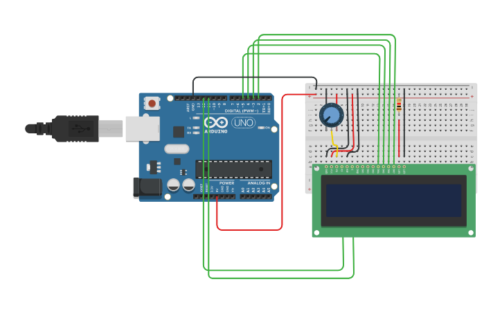 Circuit design Smart Notice Board Using Arduino - Tinkercad