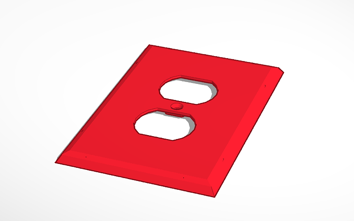 3D design Power outlet cover - Tinkercad