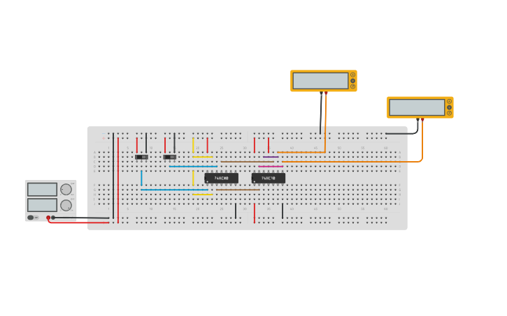 Circuit design SR flip flop - Tinkercad