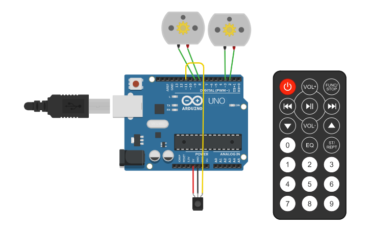 Circuit design L31 Remote Controlled Robot - Tinkercad