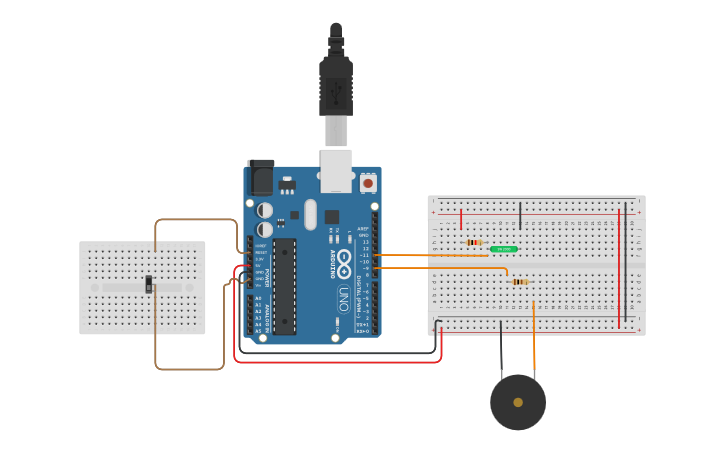 Circuit design Alarma Básica Arduino 1 - Tinkercad