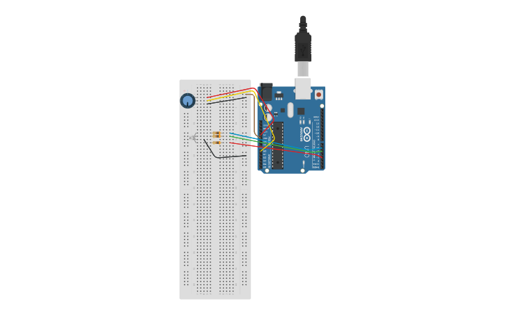 Circuit Design Novo Controle De Luminosidade Potenciômetro Tinkercad 