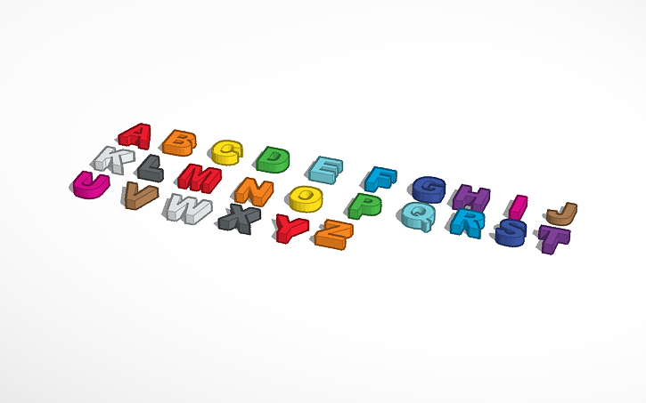 3D design Alphabet - Tinkercad