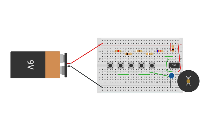 Circuit design Piano musical - Tinkercad