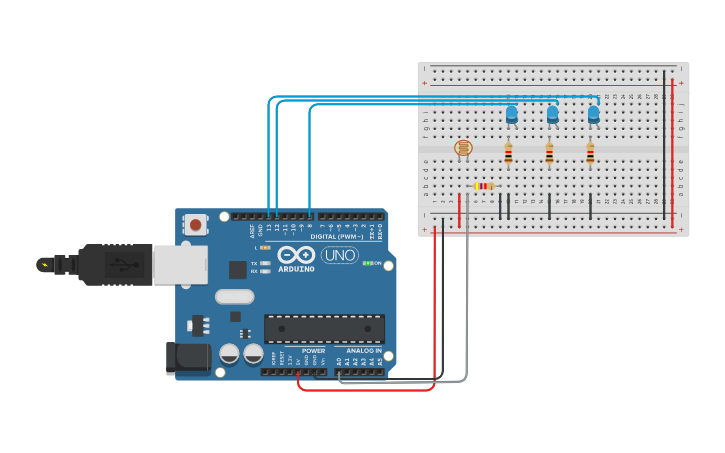 Circuit design E2: Light Sensors - Tinkercad