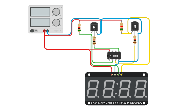 Circuit Design Ht16k33 For Attiny Tinkercad