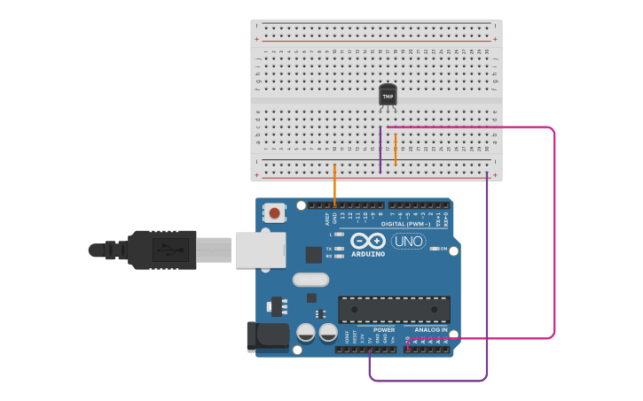 Circuit design 65/ Temperature Sensor | Tinkercad