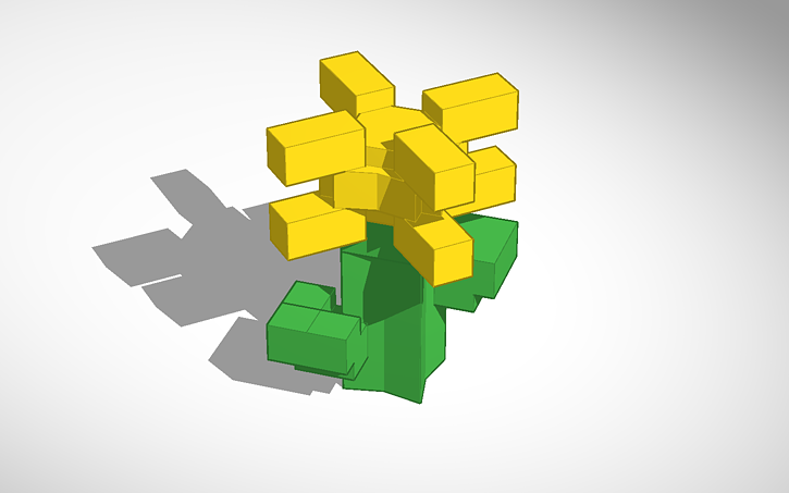 3D design Minecraft Dandelion #Minecraft - Tinkercad