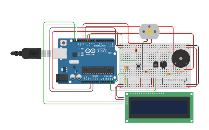 Circuit design Wakeup Circuit - Tinkercad