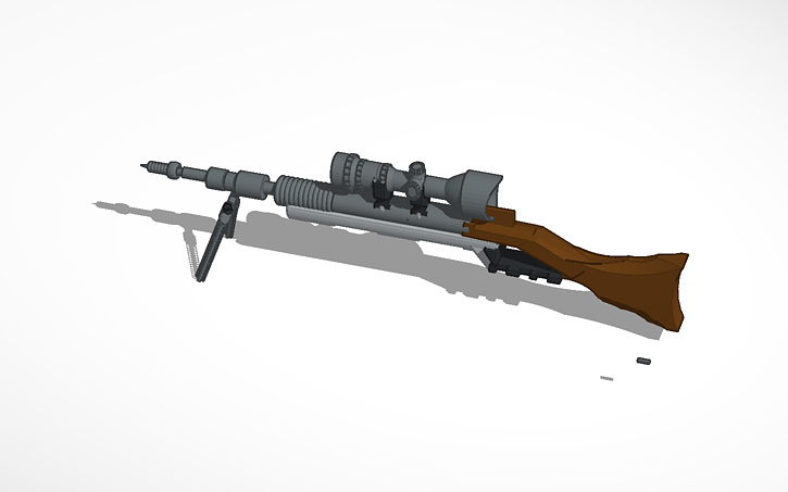3D design Bolt-action Rifle - Tinkercad
