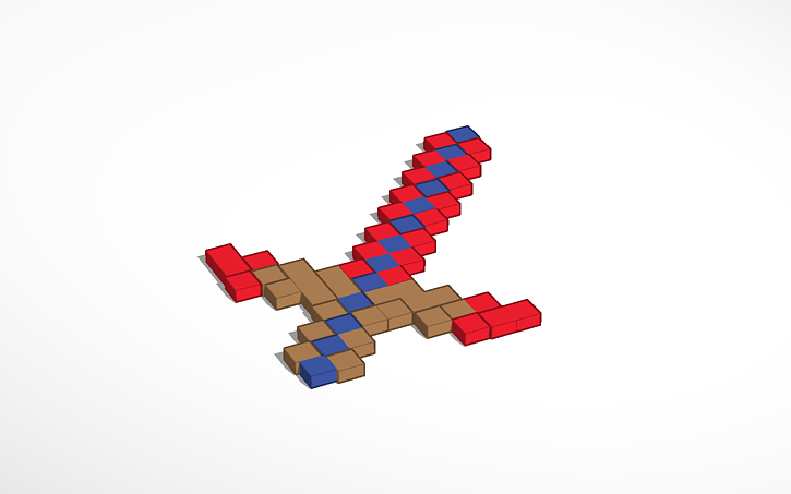 3D design minecraft ruby/dimond sowerd 2..0 | Tinkercad