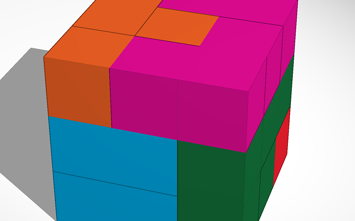 3D design Custom Cube Puzzle completed - Tinkercad