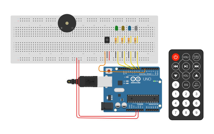 Circuit Design Arduino Uno Ir Remote And Leds Tinkercad