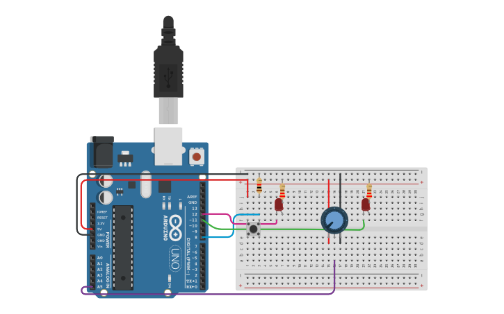 Circuit Design Digital Analog Input Tinkercad