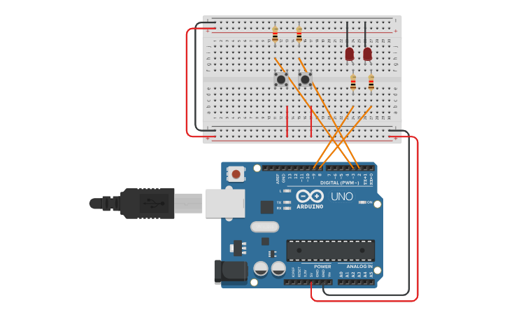 Circuit design Exercise 5.1 - Polling Counter - Tinkercad