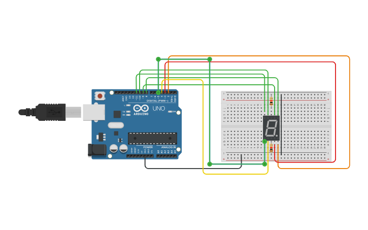 Circuit design ARDUINO 7 SEGMENT - Tinkercad
