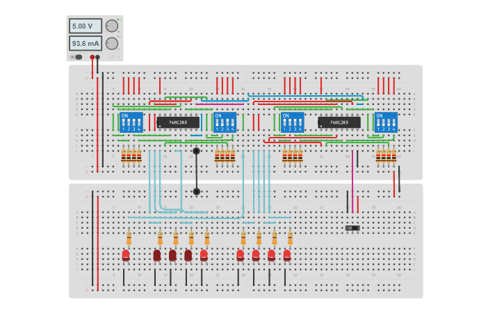 Circuit Design 8 Bit Parallel Adder Tinkercad