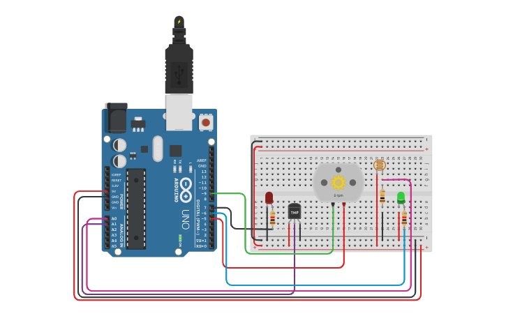 Circuit design Sensor de luz e ambiente - Tinkercad