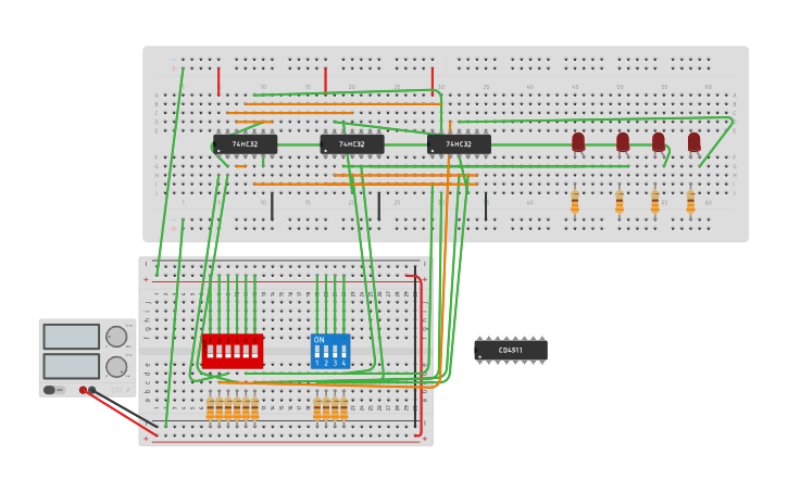 Circuit design Codificador - Tinkercad