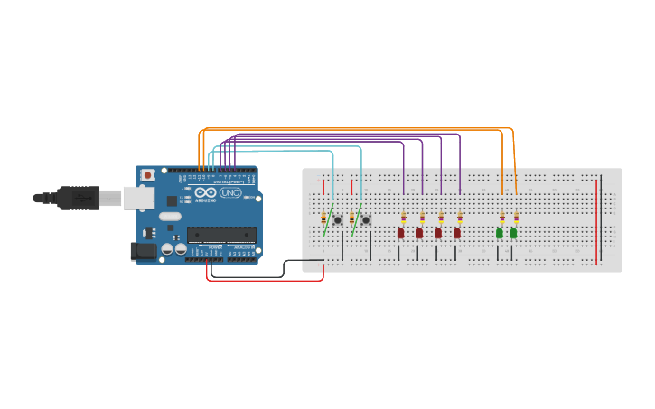 Circuit design števec | Tinkercad