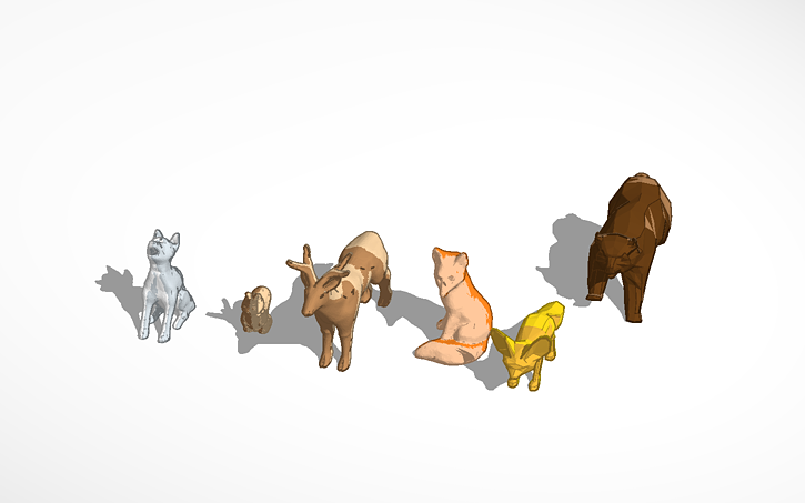 3D design Cute animals - Tinkercad