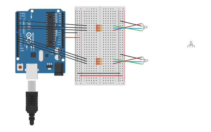 Circuit design LED RGB - Tinkercad Circuit design LED RGB - Tinkercad