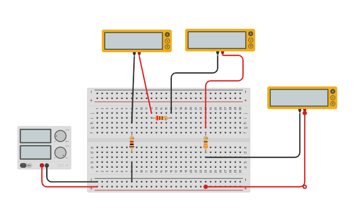 Circuit design resistenze in serie - Tinkercad