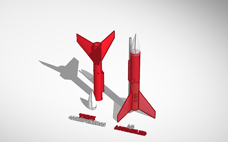 3d Design Model Rocket Tinkercad