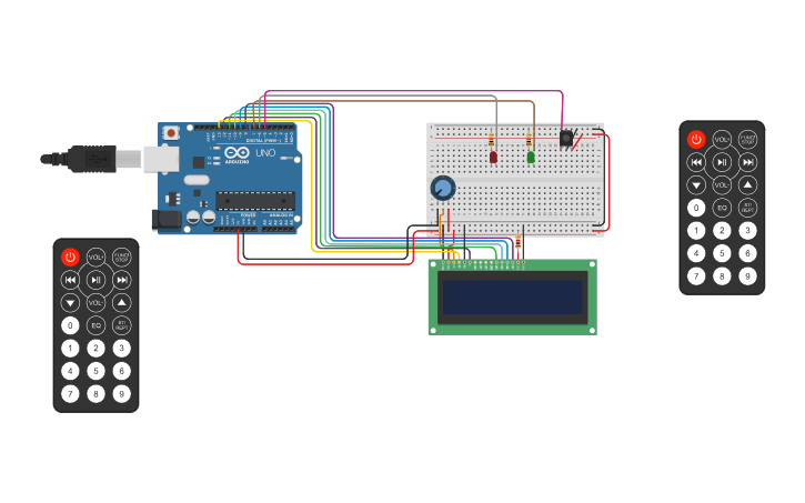 Circuit design QUIZ with IR Remote - Tinkercad