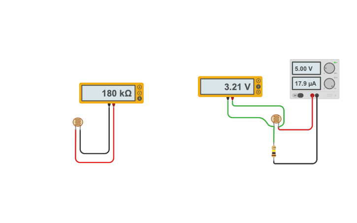 Circuit design LDR measurements - Tinkercad