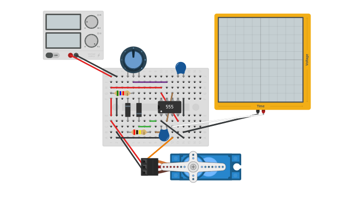 Circuit design ne555 - servo - Tinkercad