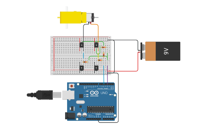 Circuit design Puente H con transistores, manipulación con ARDUINO ...