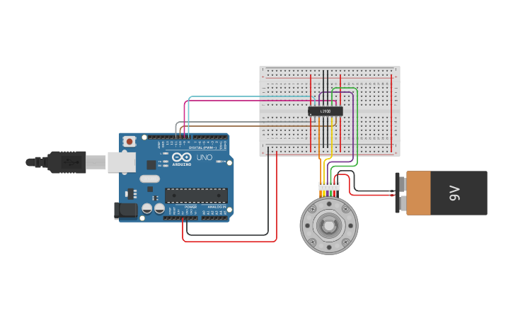 Circuit design Stepper-Motor-FA | Tinkercad