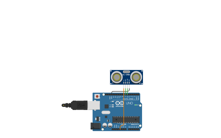 Circuit Design Distance Sensor Tinkercad