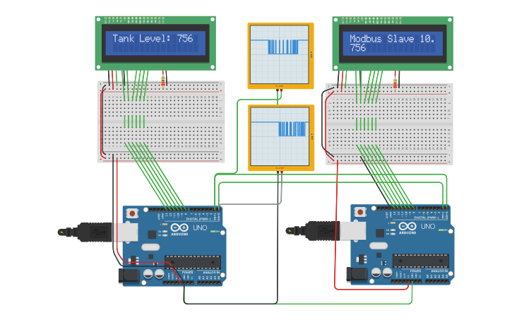 Circuit design Test Modbus - Tinkercad