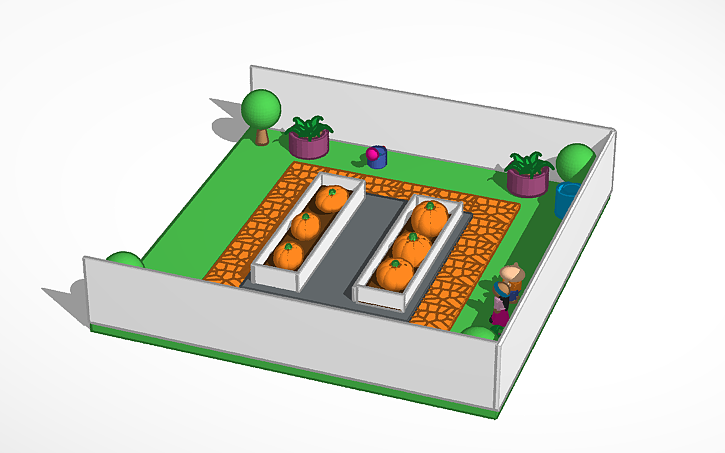 3D design Pumkin garden | Tinkercad