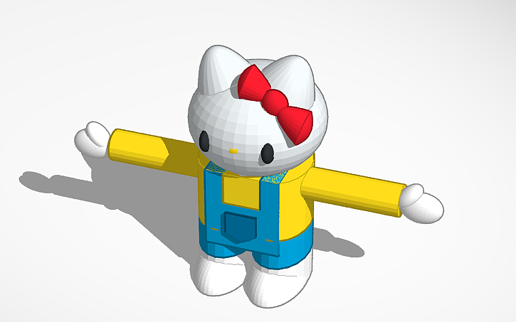 3D design My Attempt: 3D Hello Kitty - Tinkercad