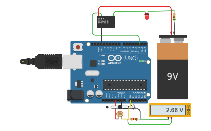 Circuit design Relay - Tinkercad