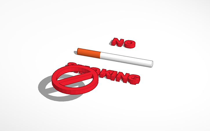 3D design No Smoking symbol - sign - Tinkercad