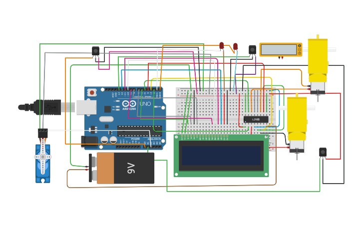 Circuit design Fire Fighter Final Circuit | Tinkercad