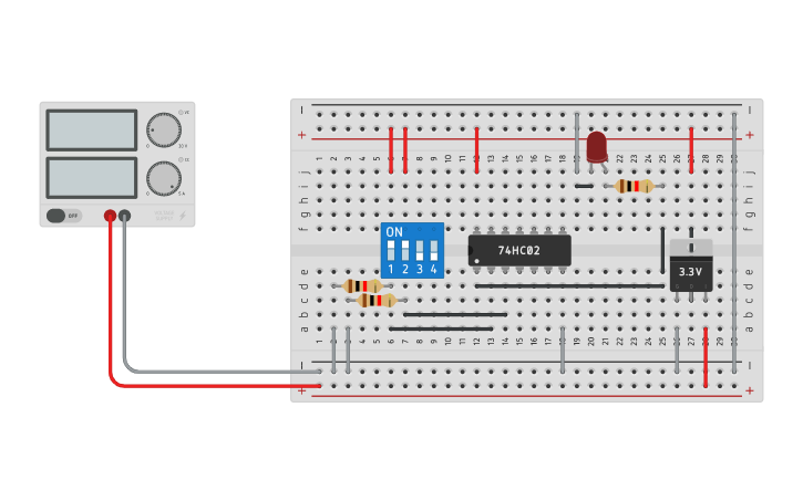 Circuit design NOR Gate | Tinkercad