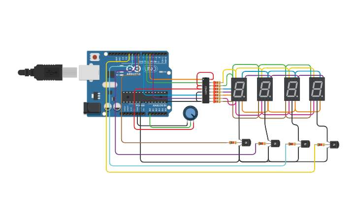 Circuit design DISPLAY 7SEG. V1 | Tinkercad