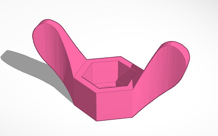 3D design Wing nut 4mm - Tinkercad